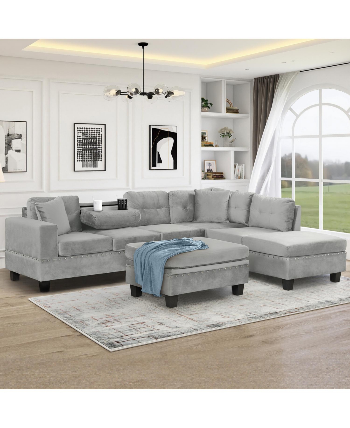 Click here for Streamdale Furniture Modern Sectional Sofa with St... prices
