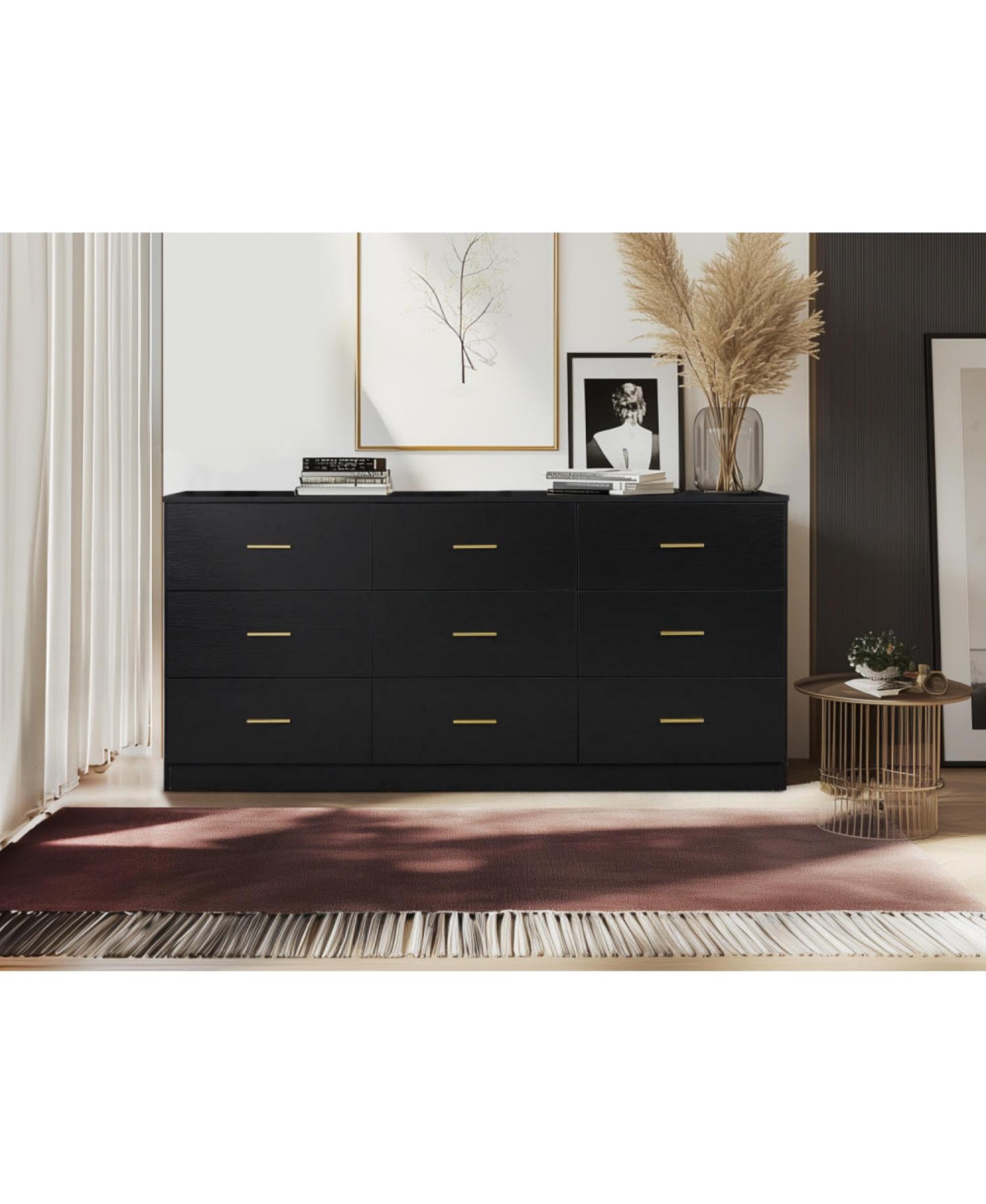 Click here for Streamdale Black 9-Drawer Dresser - Modern Bedroom... prices