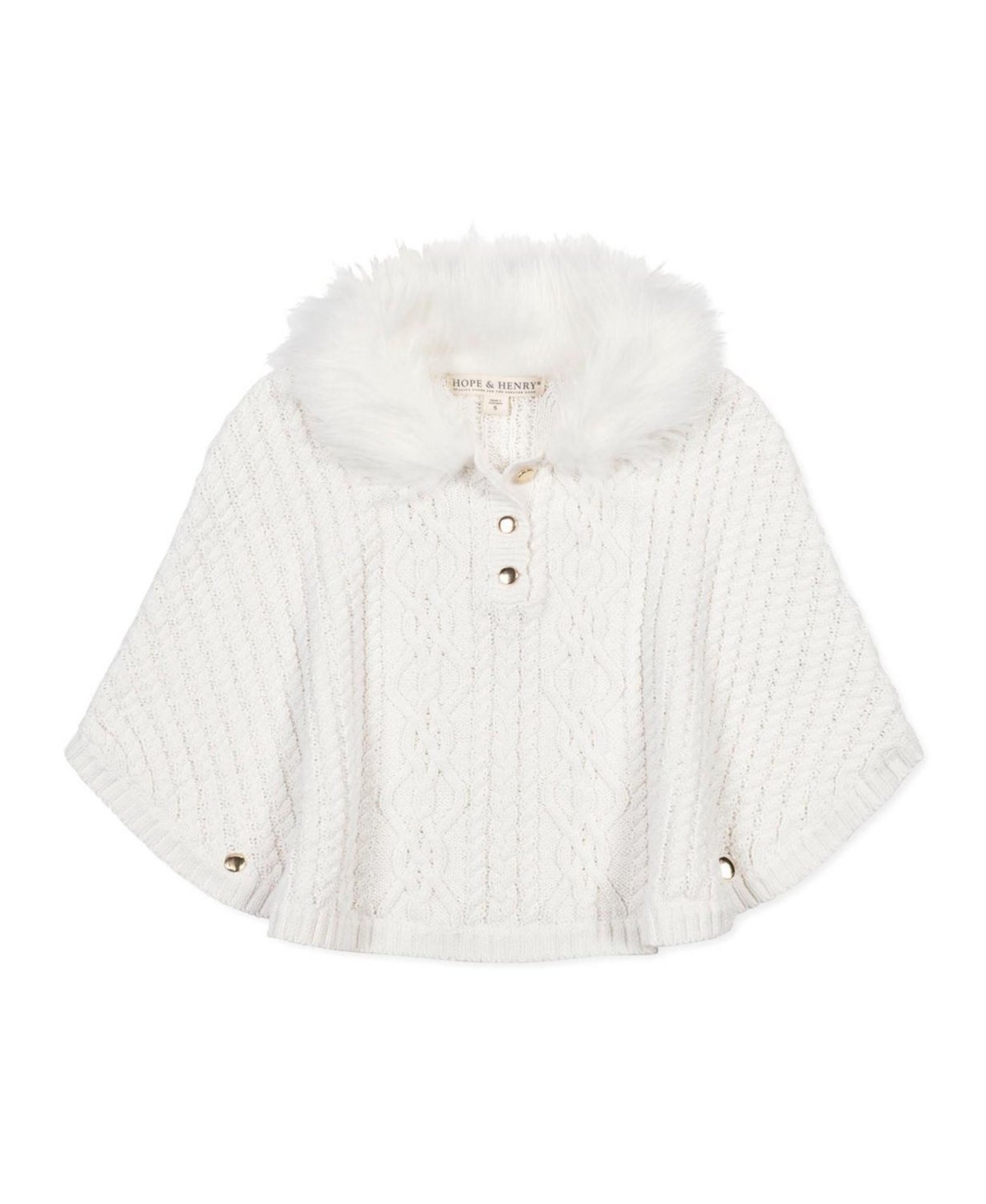 Click here for Hope & Henry Girls Organic Cable Sweater Cape with... prices