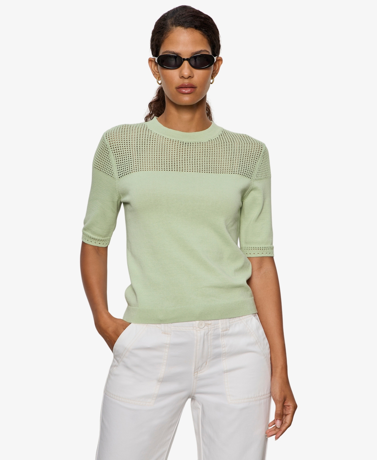 Click here for Sanctuary Womens Mix Stitch Crew Neck T-Shirt - De... prices