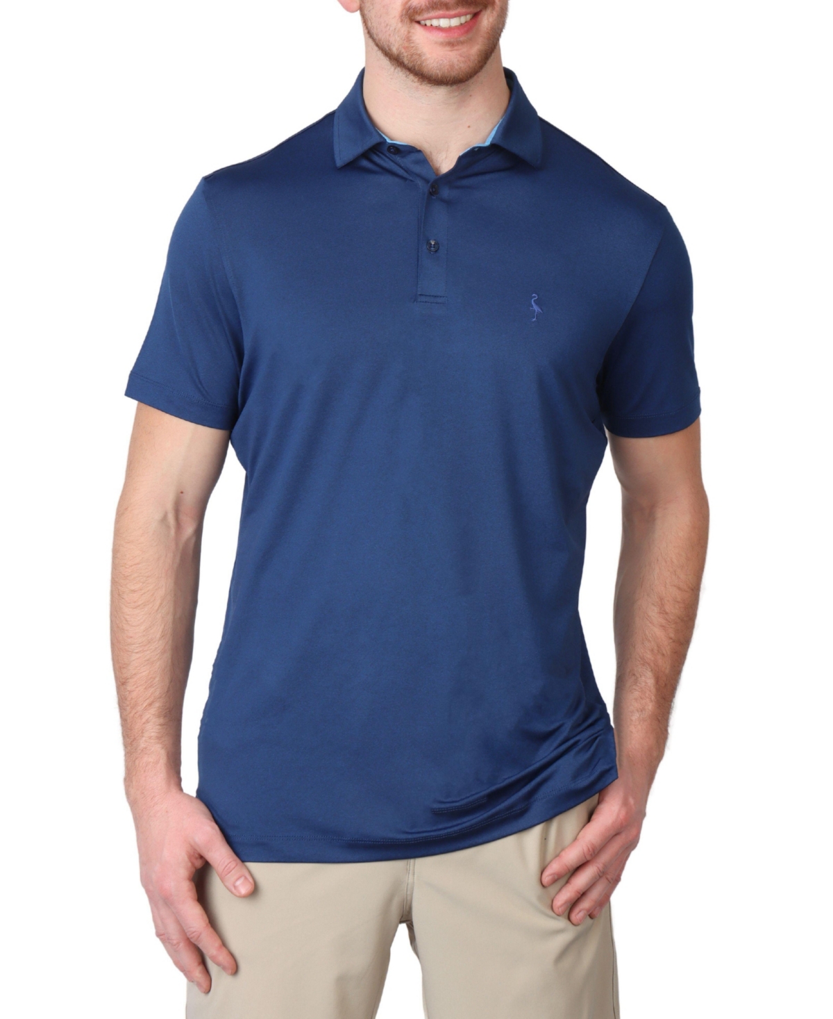 Click here for Tailorbyrd Mens Solid Melange Performance Polo - N... prices