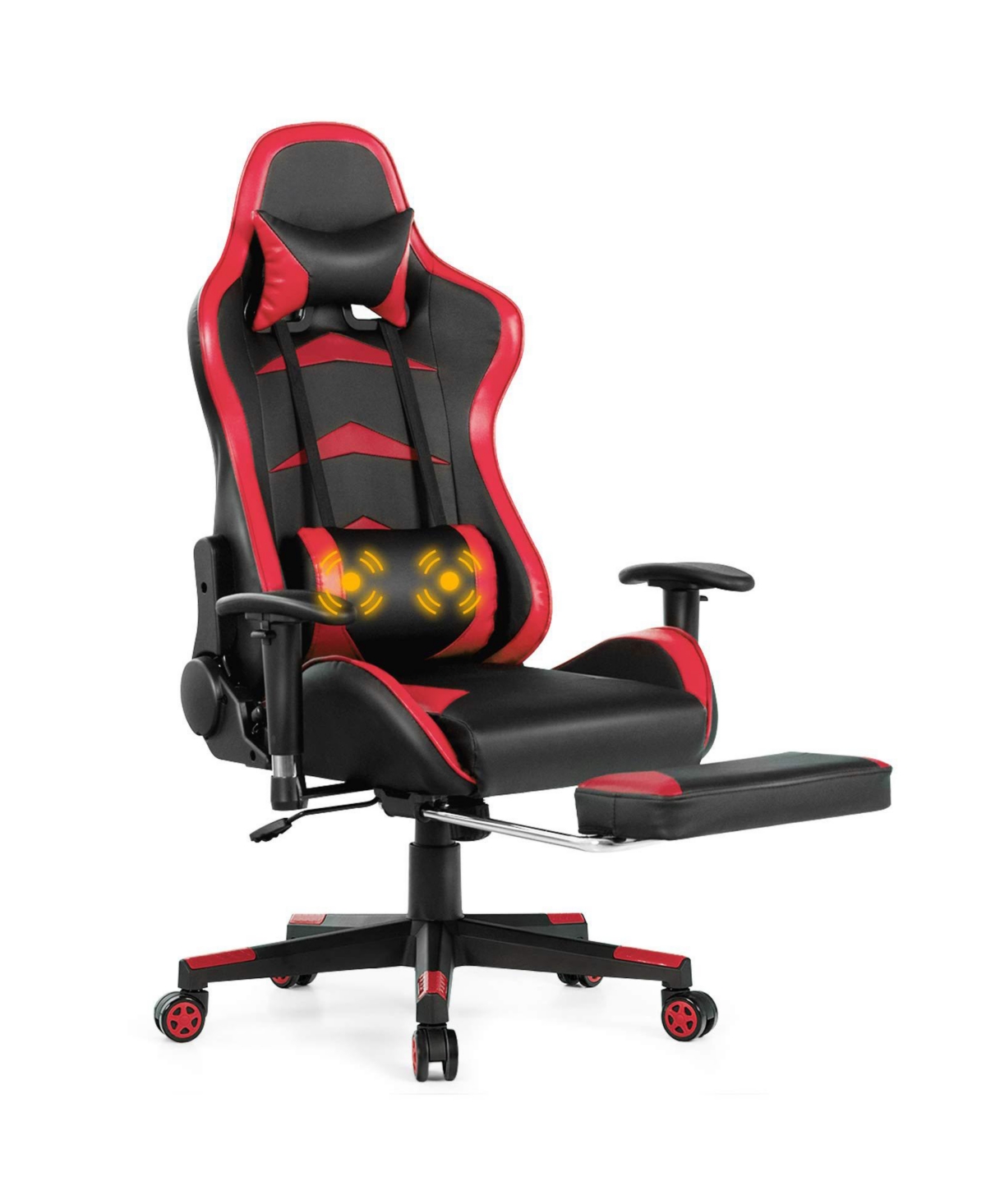 Click here for Ecooso Massage Gaming Chair with Footrest - Red prices