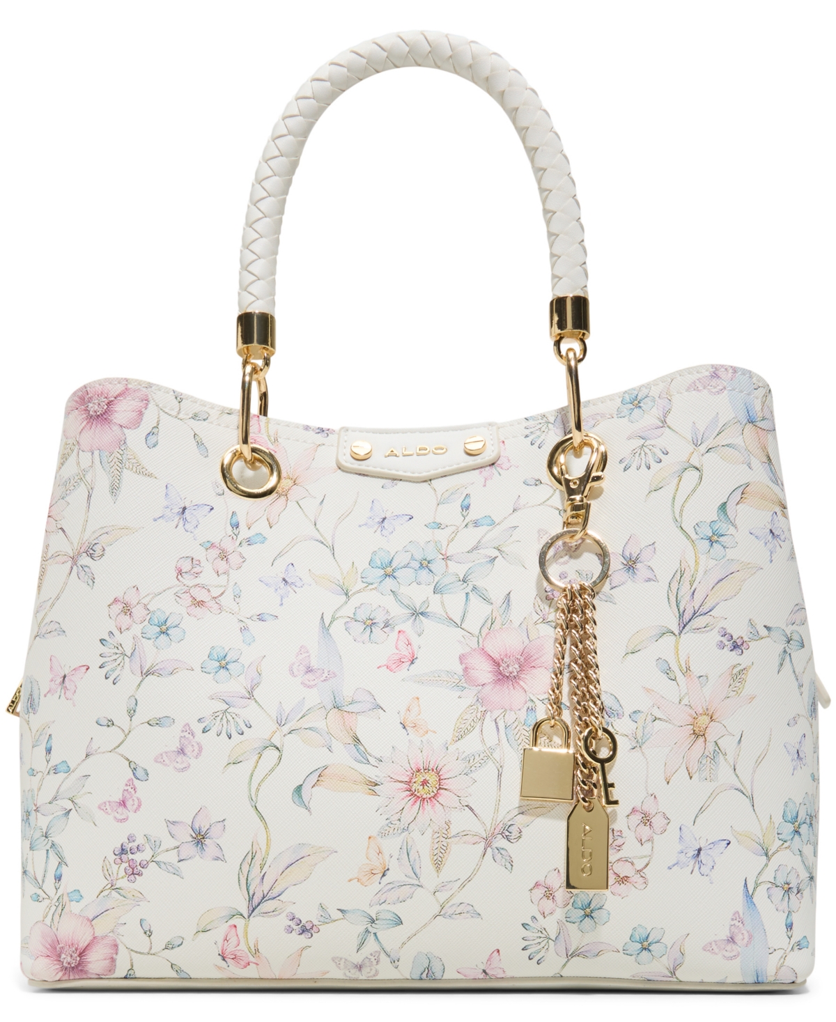 Click here for Aldo Lothycann Small Satchel Bag - Mix mat Floral prices