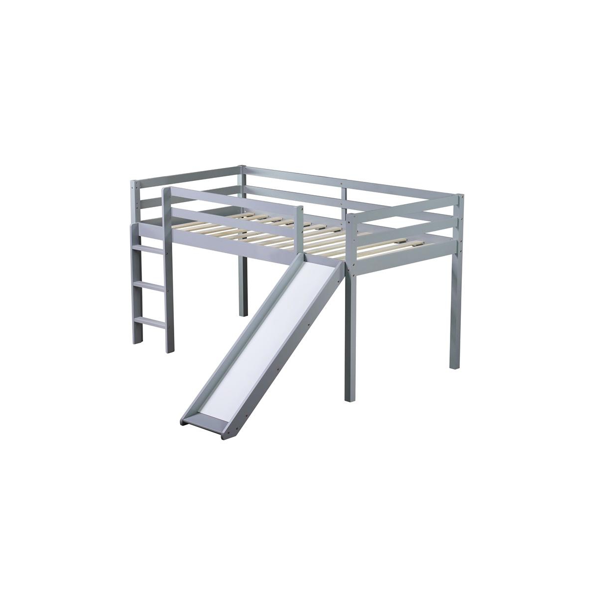 Click here for Cesicia Twin Low Loft Bed with Slide & Ladder Rubb... prices