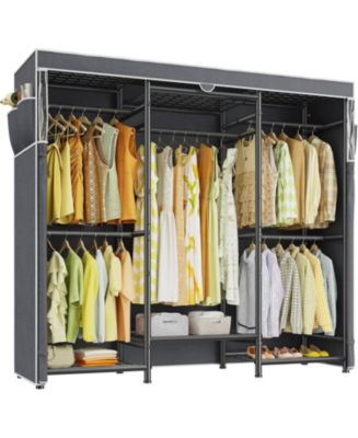 Raybee Clothes Rack with Cover,Portable Closet Heavy Duty,Metal ...