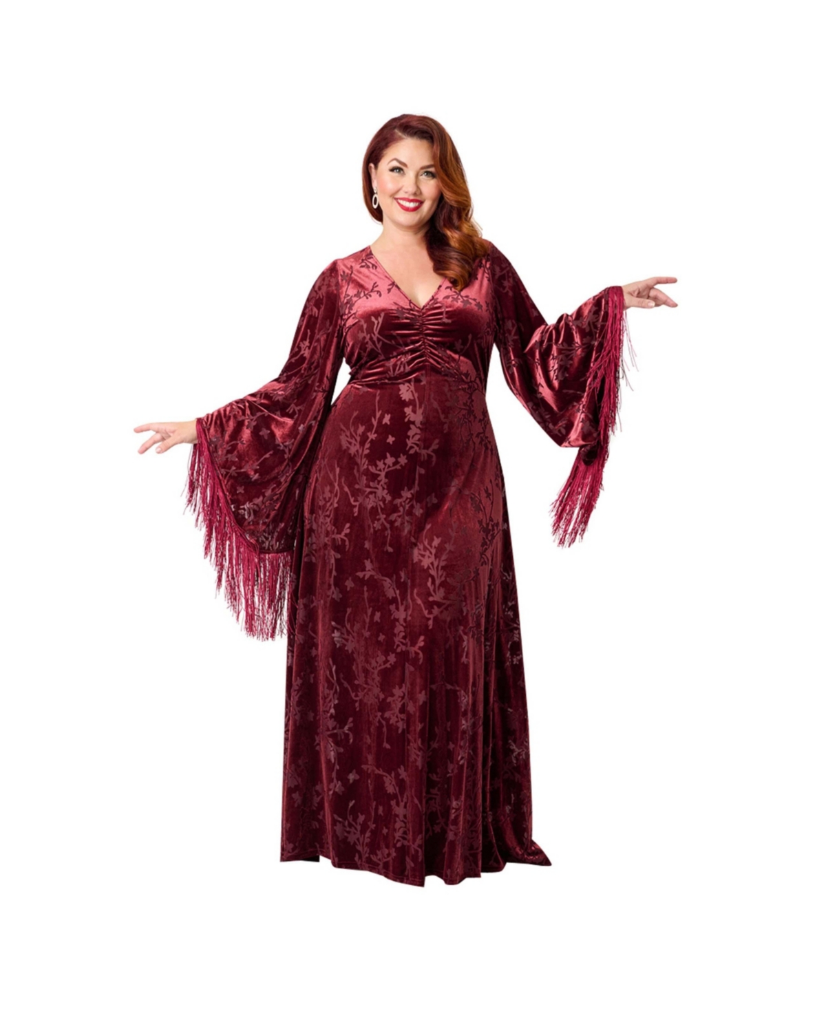 Click here for Smak Parlour Plus Size Fringed Long Bell Sleeved R... prices