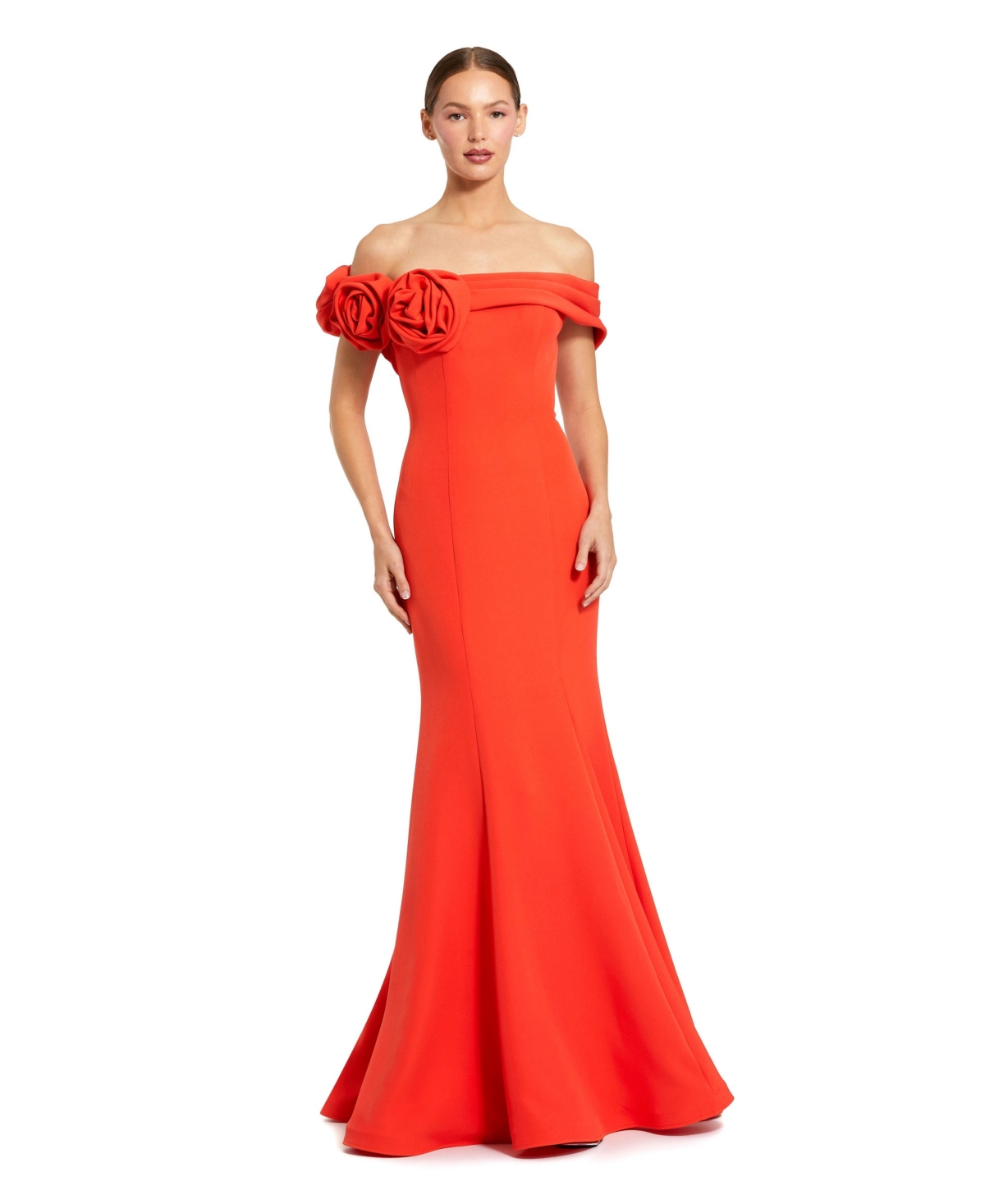 Click here for Mac Duggal Womens 3D Floral Crepe Off The Shoulder... prices