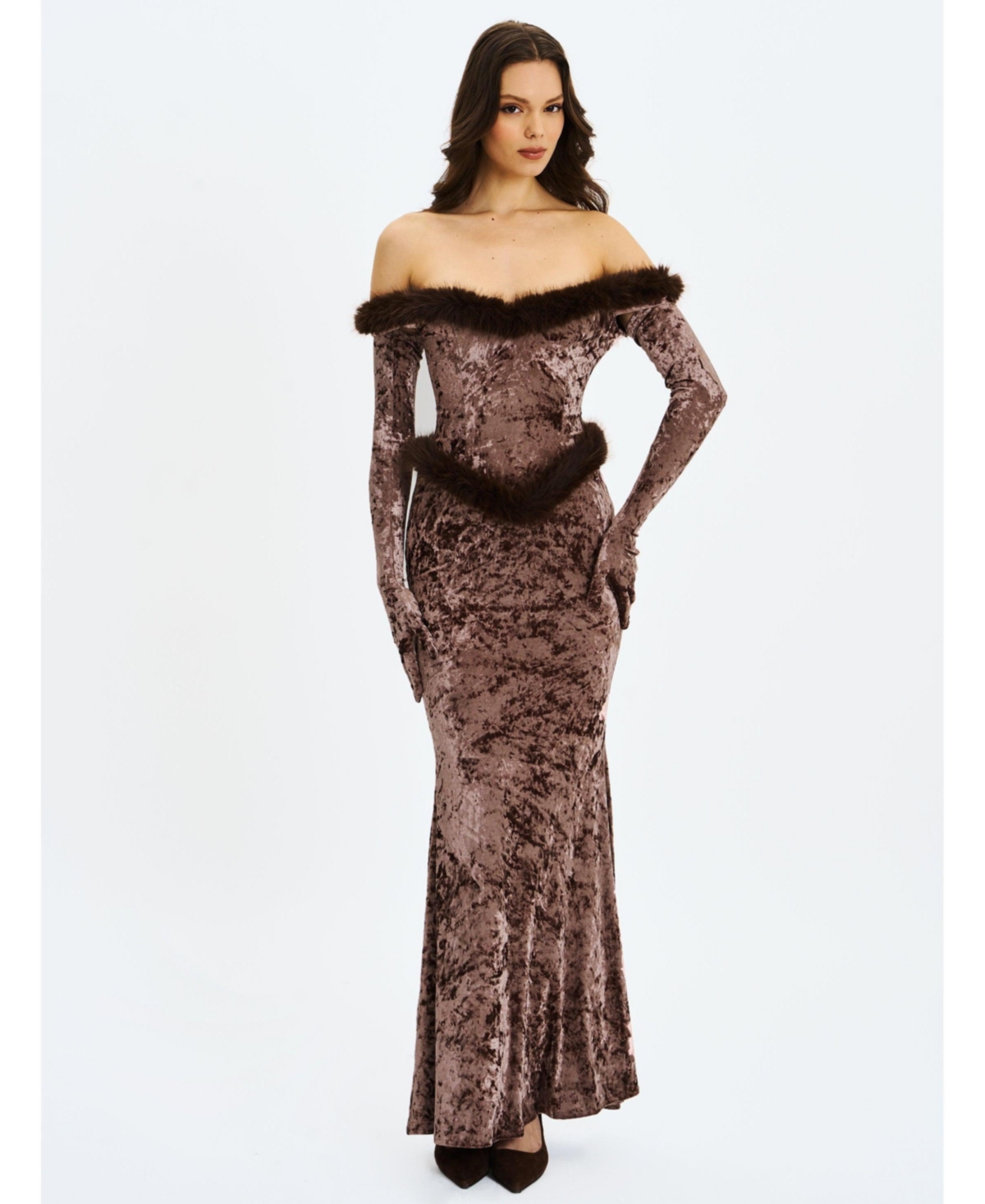 Click here for Miss Circle Womens Tessa Coffee Sweetheart Bardot... prices