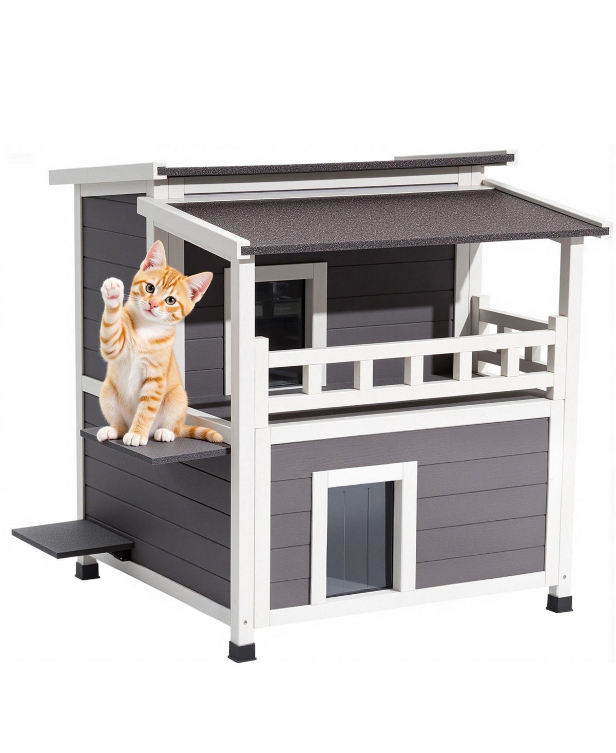 Click here for Cozito Insulated 2-Story Wooden Outdoor Cat House... prices