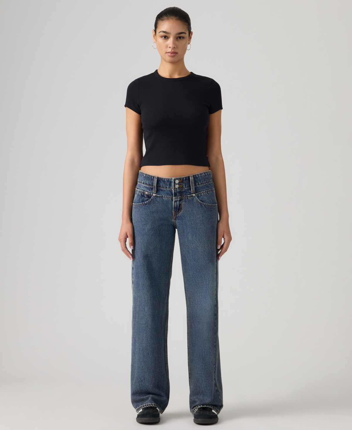 Click here for Levis Womens Super-Low Double-Button Relaxed-Fit D... prices