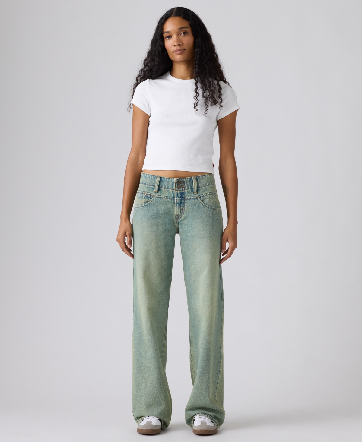 Click here for Levis Womens Super-Low Double-Button Relaxed-Fit D... prices
