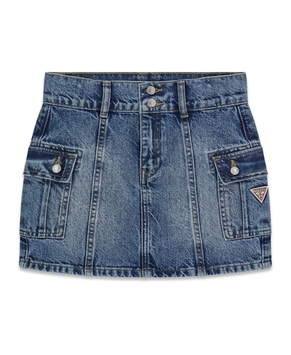 Click here for Guess Girls 7-16 Cargo Denim Skirt - Blue prices