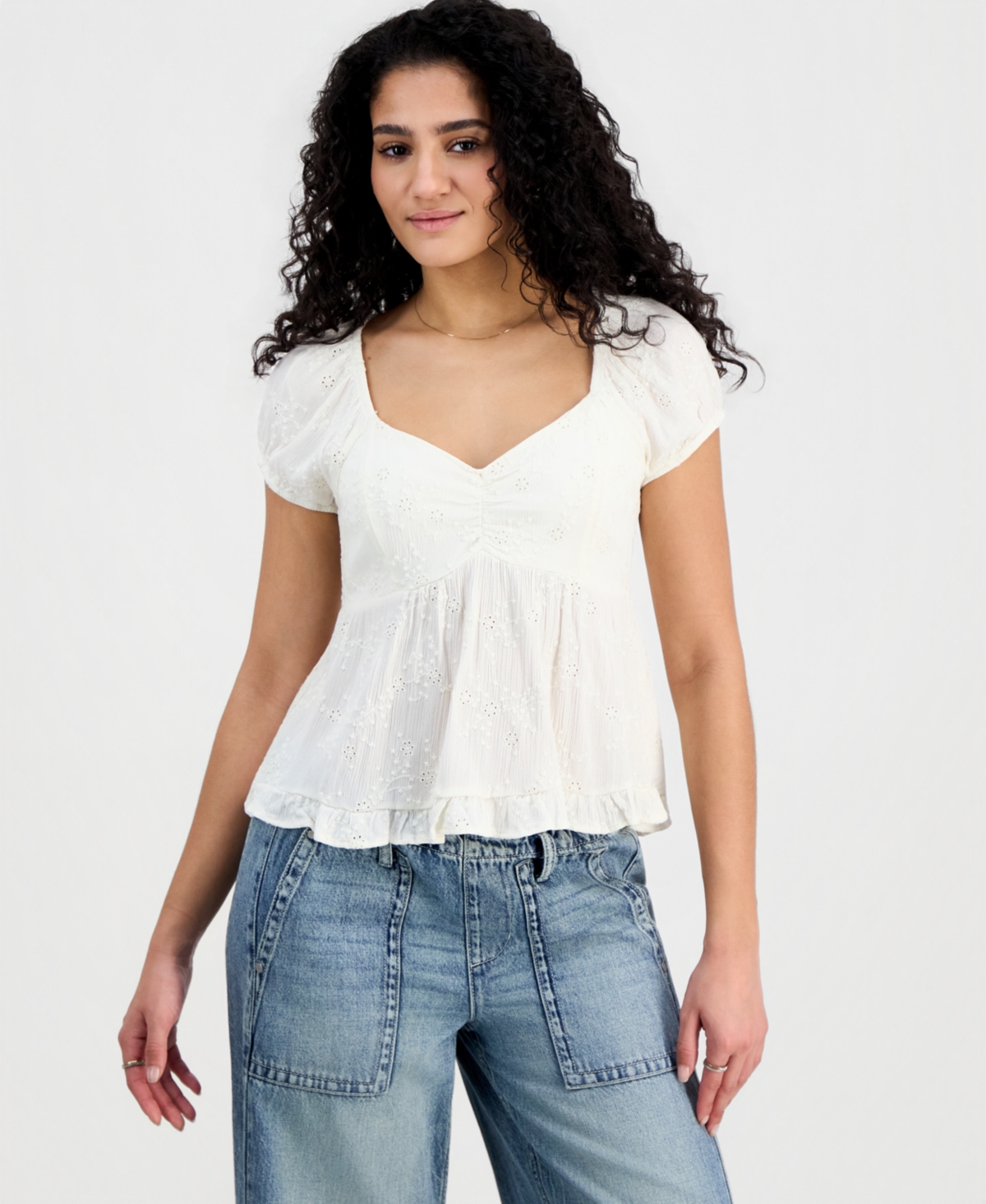 Click here for Hippie Rose Juniors Short-Sleeve Embroidered Sweet... prices