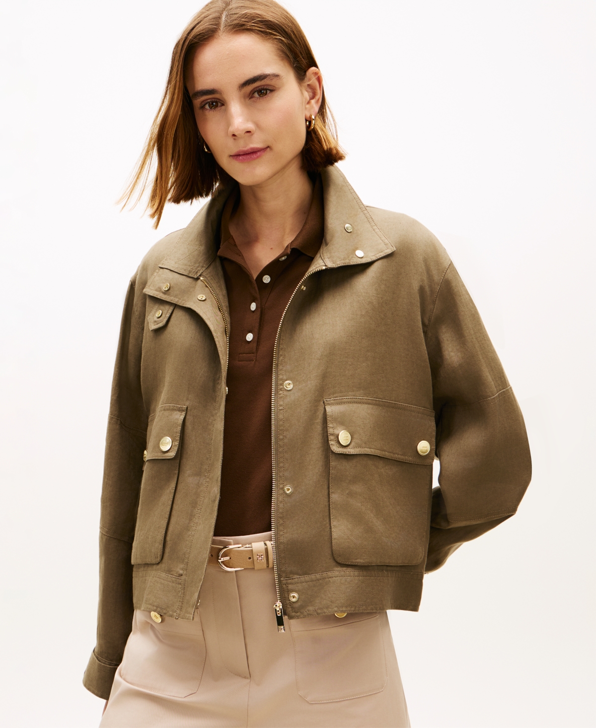 Click here for Tommy Hilfiger Womens Front-Zip Utility Jacket - T... prices