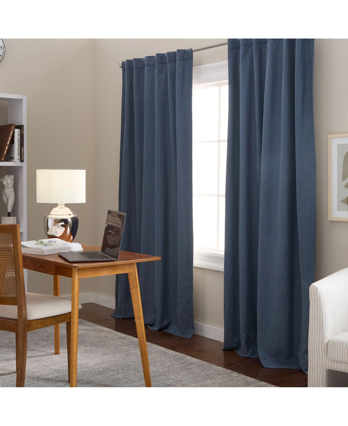 Click here for Town & Country Luxe Arlo Navy Blue Solid Linen 100... prices