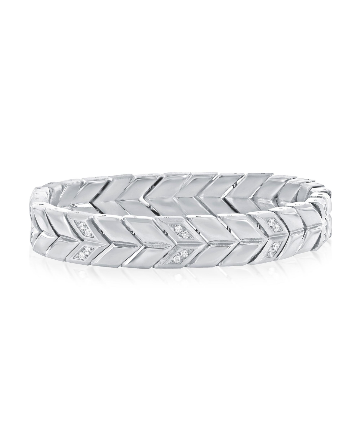 Click here for Stainless Steel  Polished & Matte Cz Chevron Desig... prices