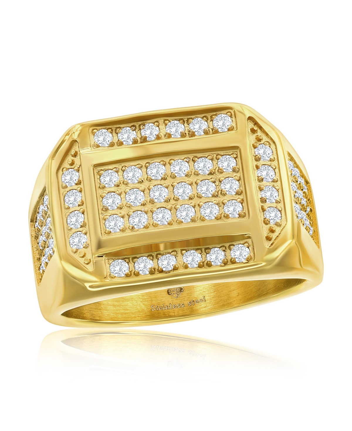 Click here for Stainless Steel  Cz Ring - Gold Plated - Gold prices
