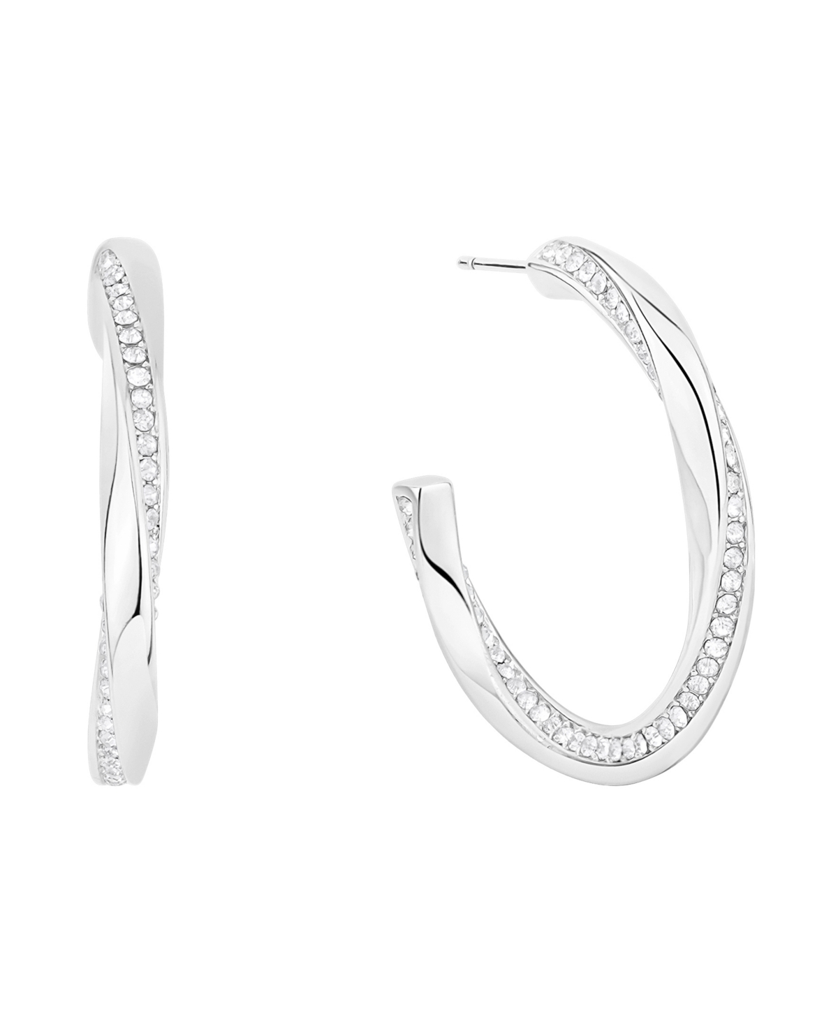 Click here for And Now This Crystal Post Tiwsted C Hoop Earrings... prices