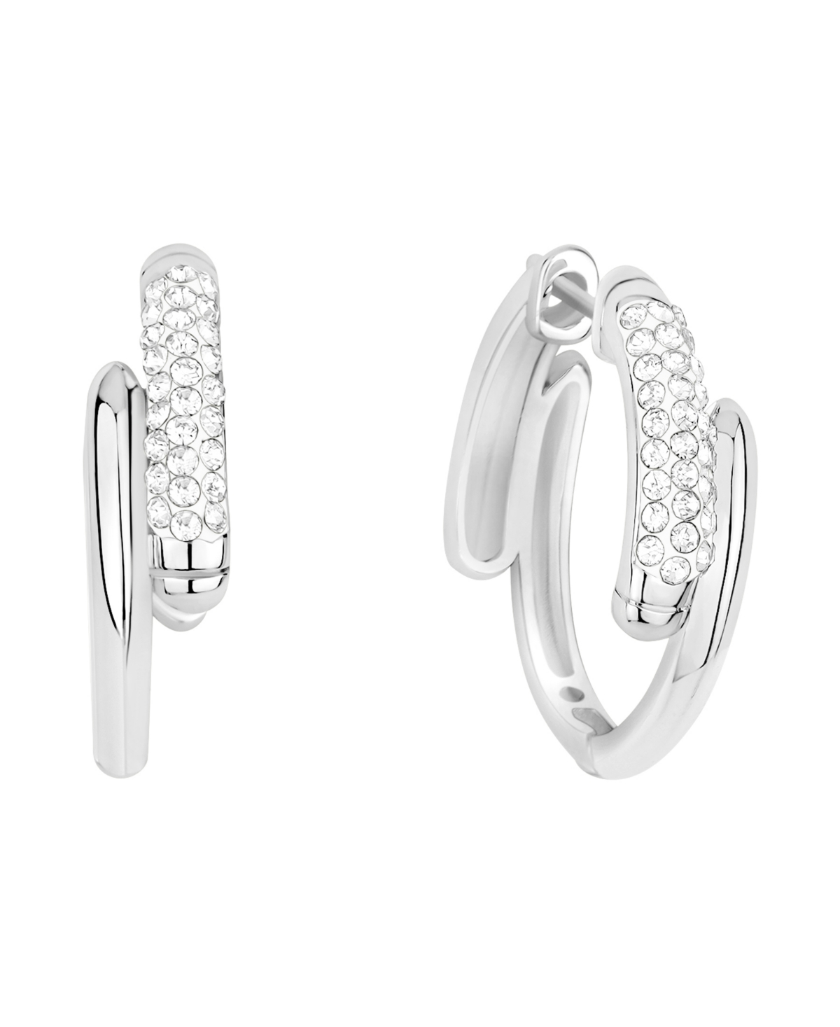 Click here for And Now This Crystal Bypass Hinged Hoop Earrings -... prices