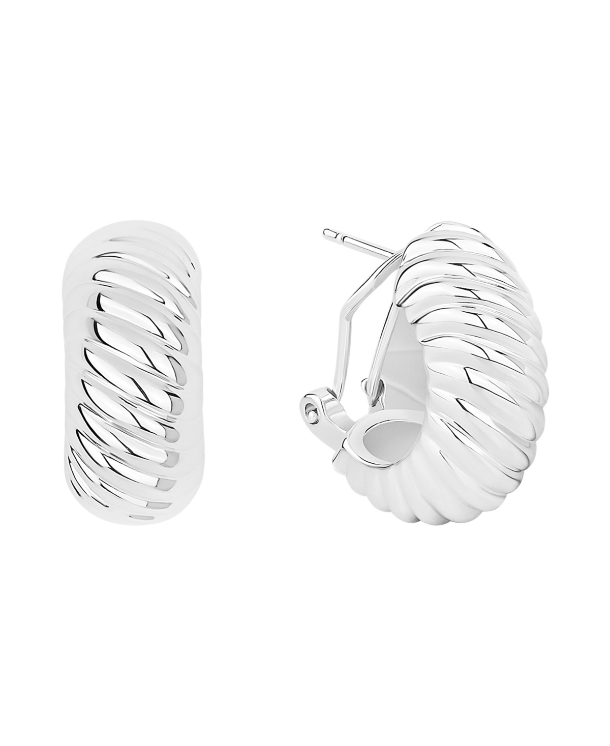 Click here for And Now This Puff Omega Hoop Earrings - Fine silve... prices