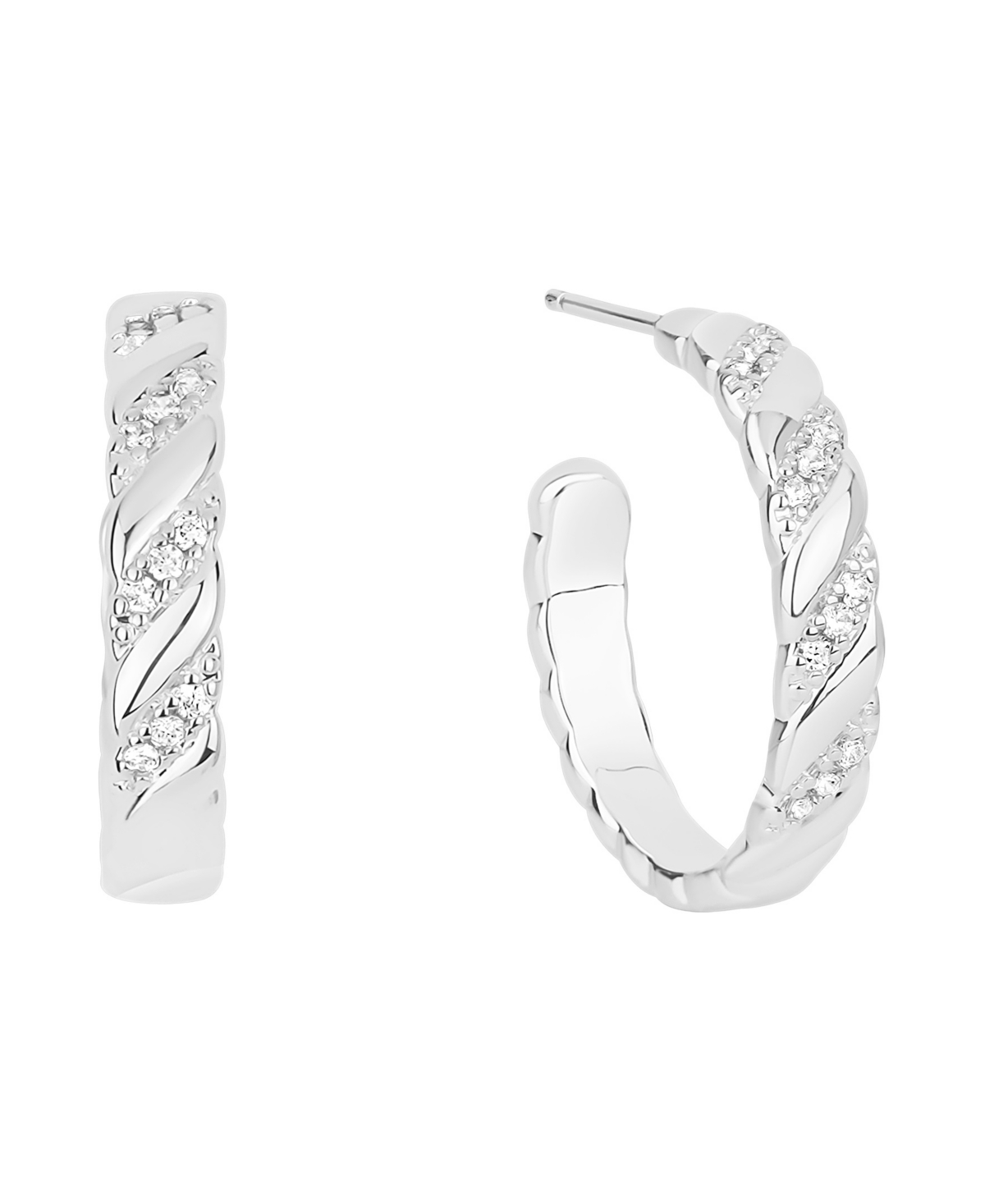 Click here for And Now This Cubic Zirconia C Hoop Earrings - Fine... prices