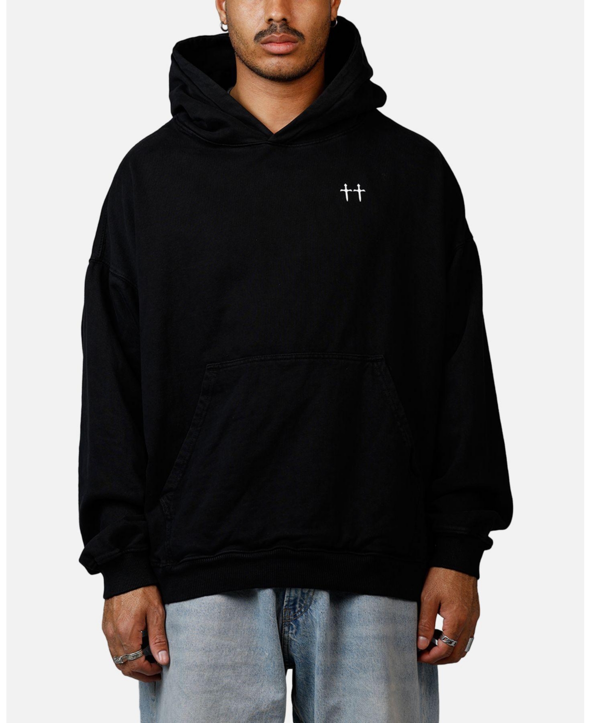 Click here for Saint Morta Mens Doves Boxy Hoodie Black prices