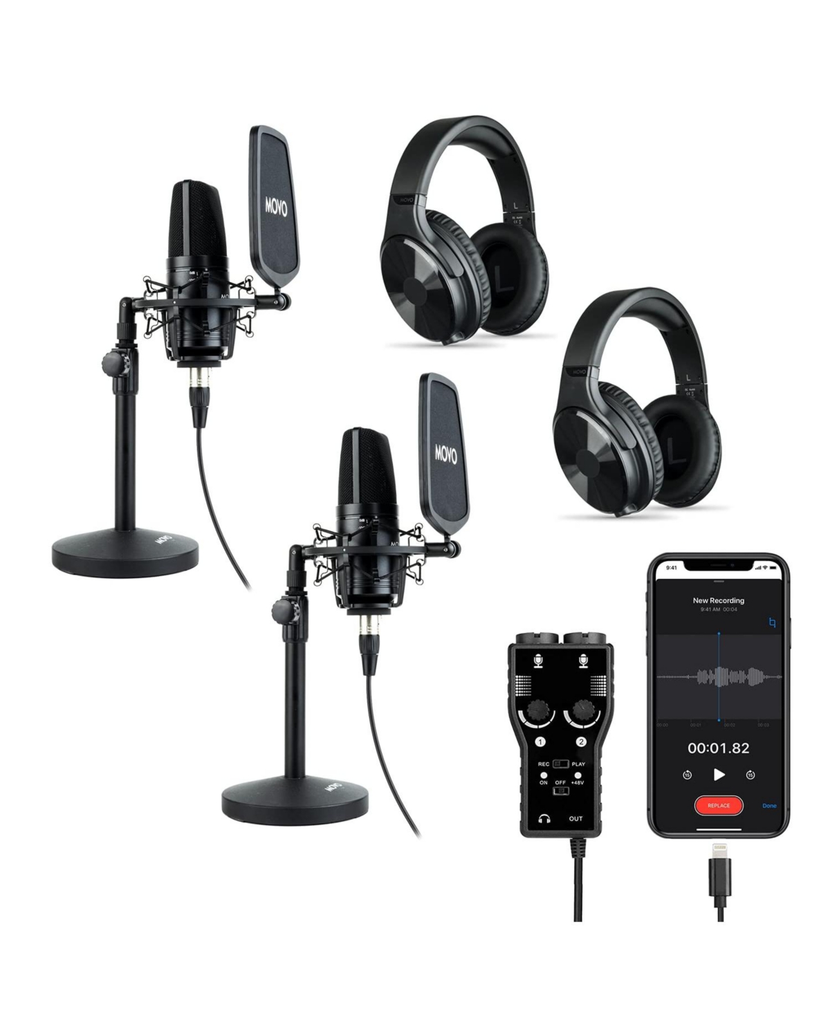 Click here for Movo iPhone Podcast Equipment Bundle for 2 with Mi... prices
