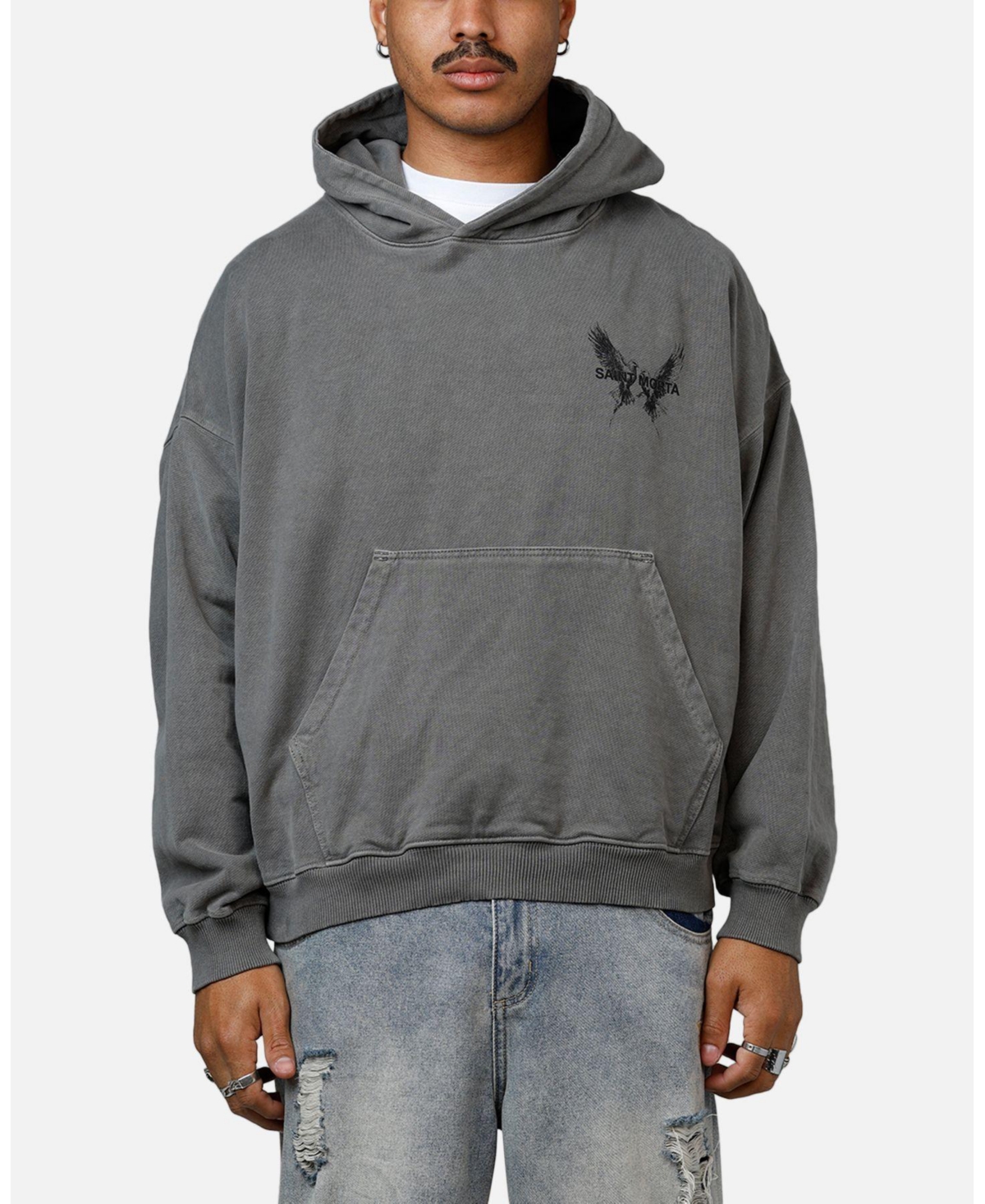 Click here for Saint Morta Mens Black Doves Premium Hoodie Washed... prices