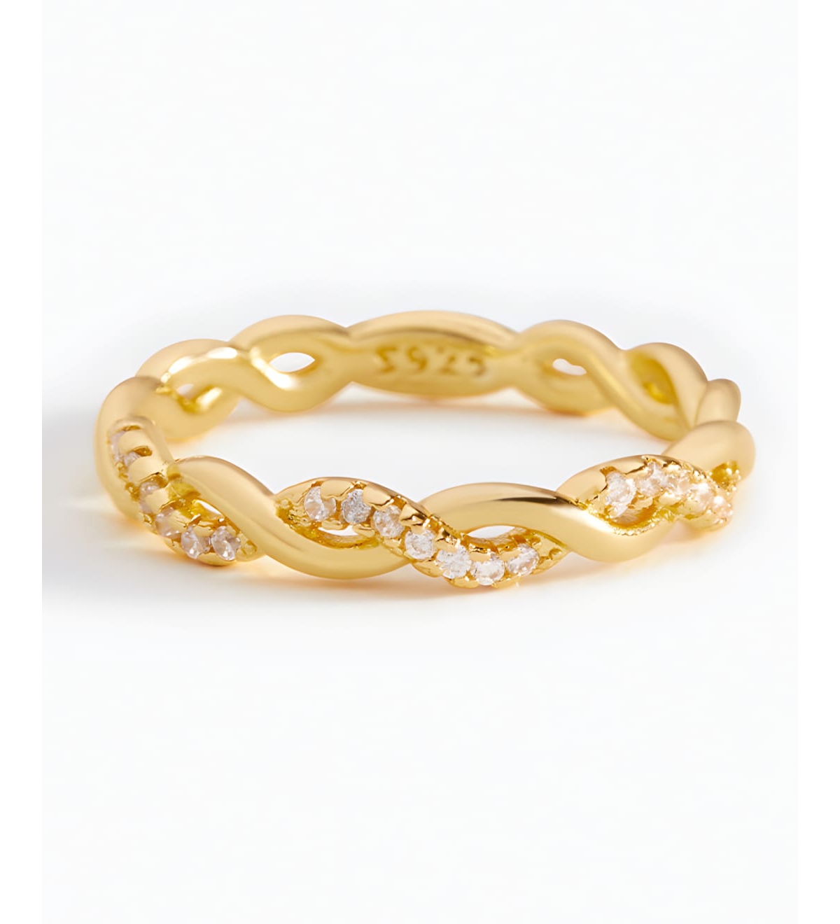 Click here for Mint & Lily Dainty Pave Twist Stacking Ring in - 1... prices