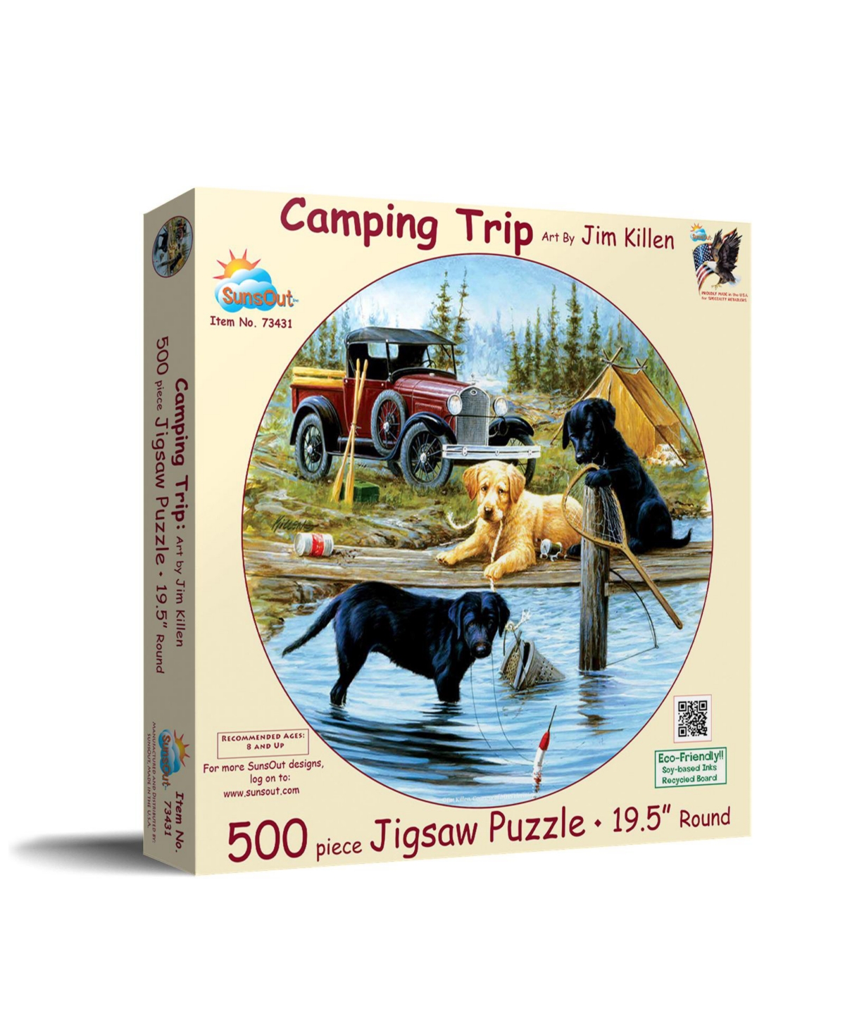 Click here for SunsOut Camping Trip 500-Piece Round Jigsaw Puzzle prices
