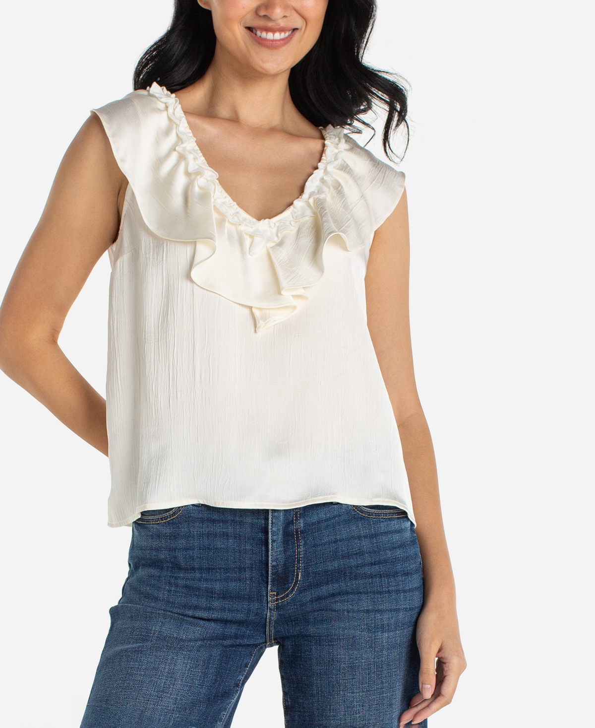 Click here for Liverpool Los Angeles Womens Ruffle Front V-Neck W... prices