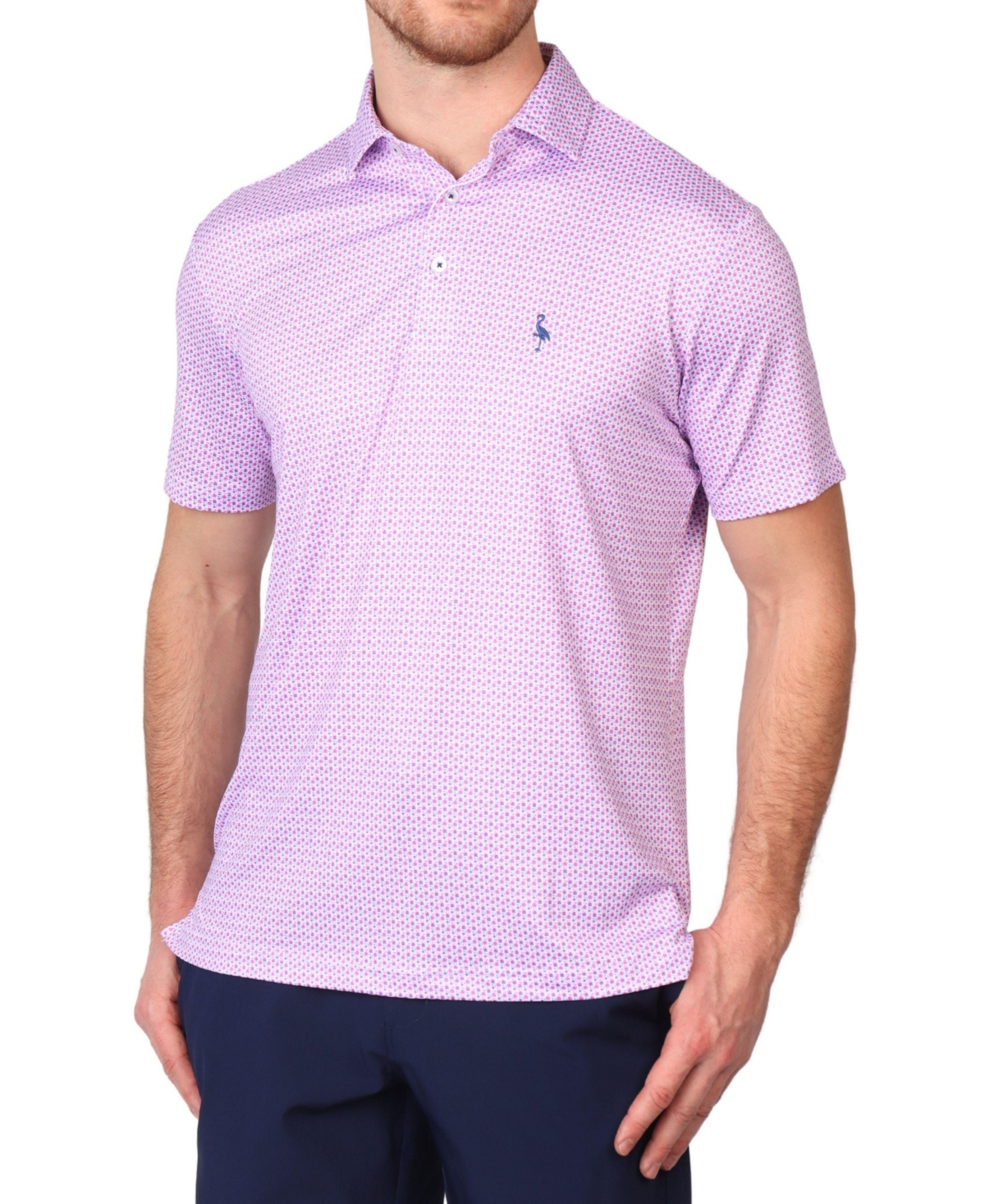 Click here for Tailorbyrd Mens Micro Floral Performance Polo - Pi... prices