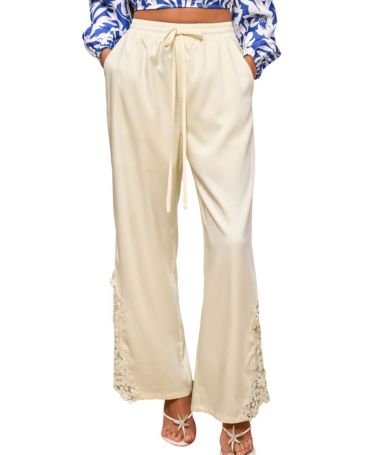 Click here for Cupshe Womens Good Faith Cream Pants - White prices