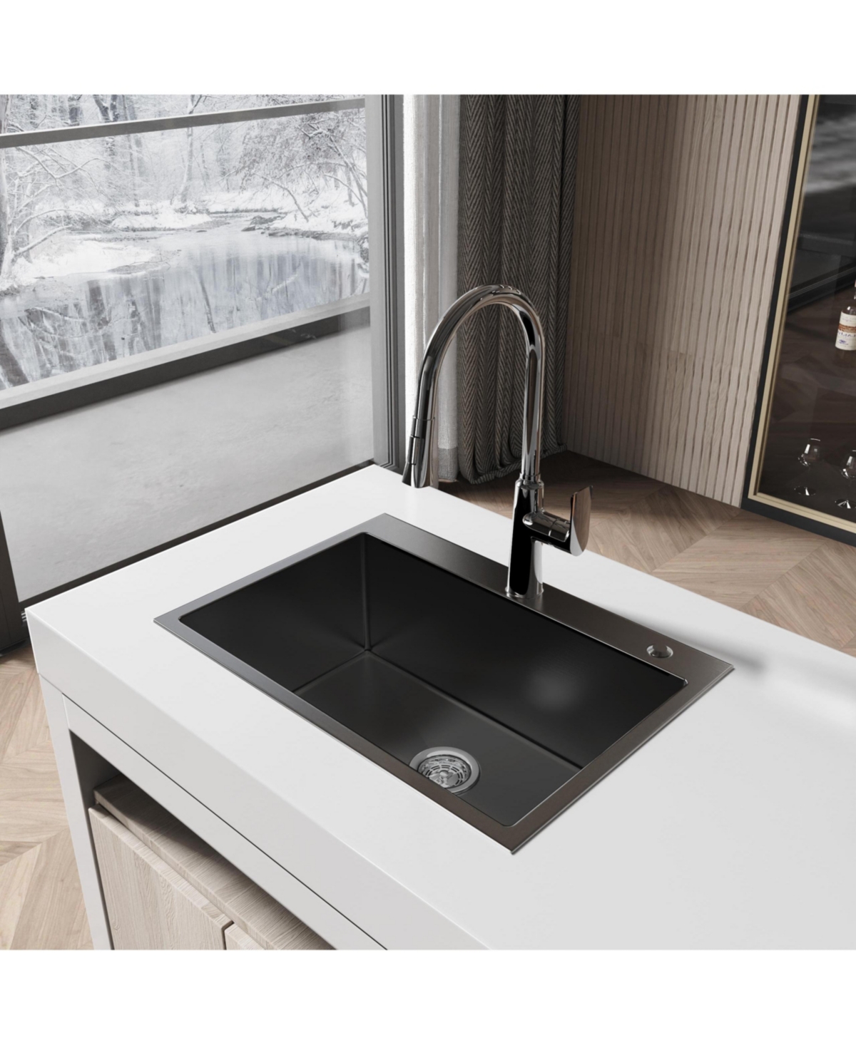 Click here for flynama 23x19inch Black Stainless Steel Kitchen Si... prices