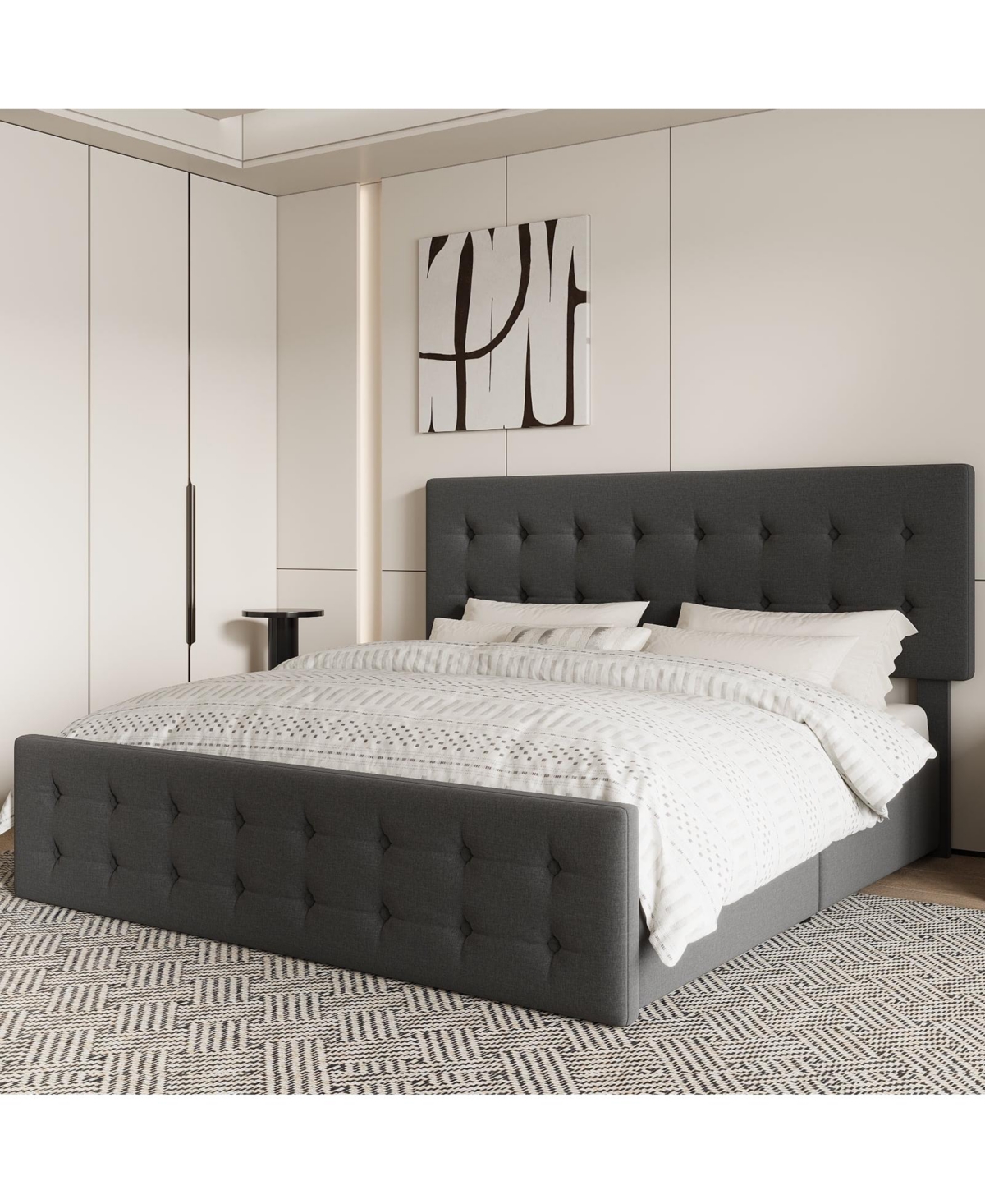 Click here for gaomon Easy Assembly King Size Bed Frame Space Sav... prices