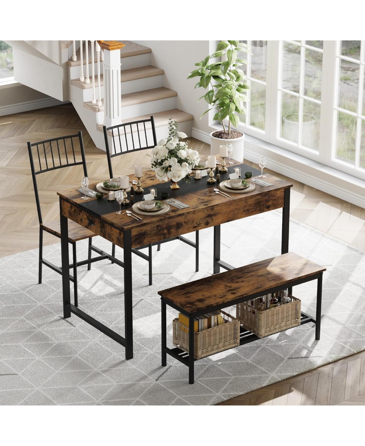Click here for gaomon 4-Piece Dining Table Set for 4 People Recta... prices