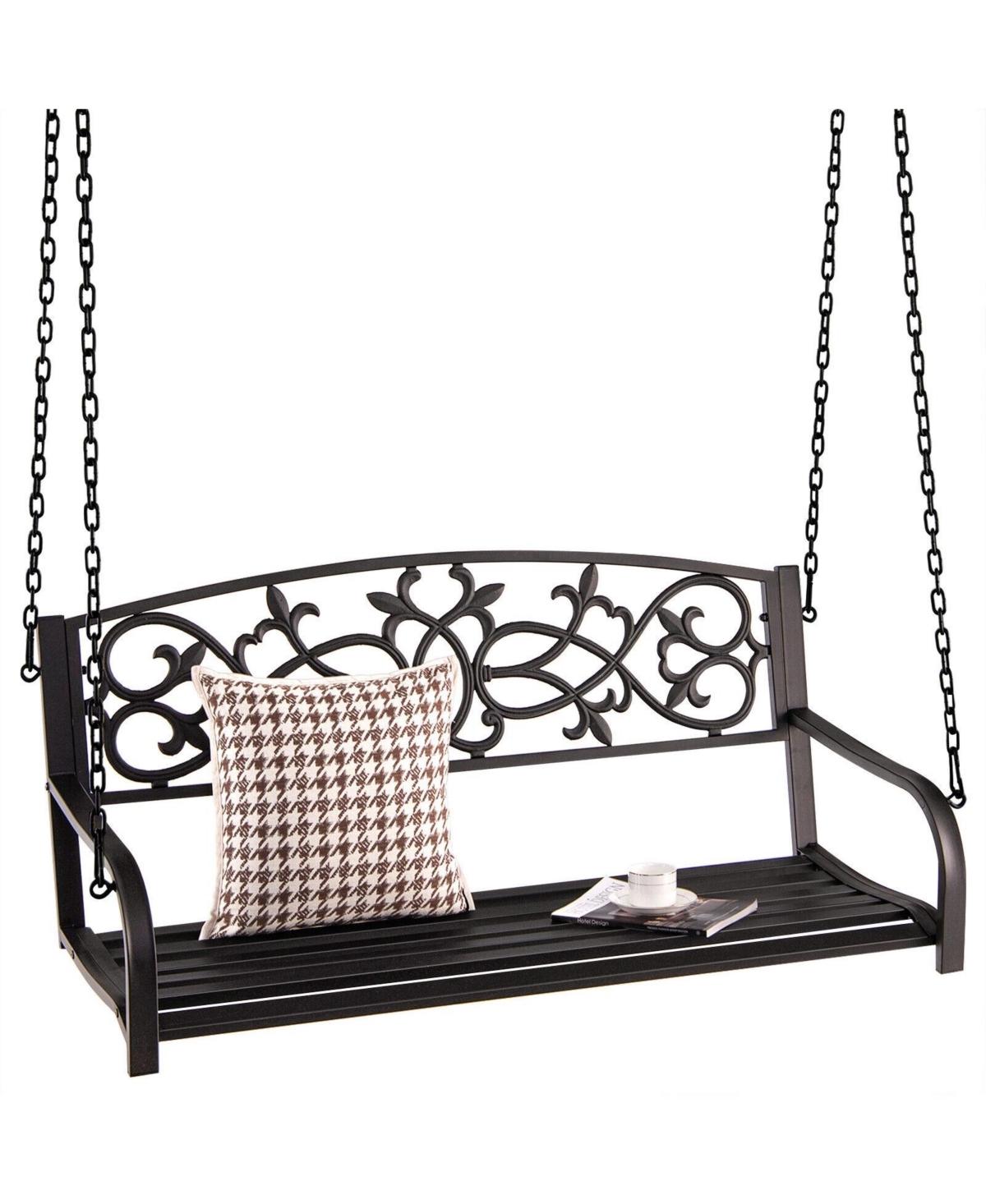 Click here for 2-Person Outdoor Porch Metal Hanging Swing Chair w... prices