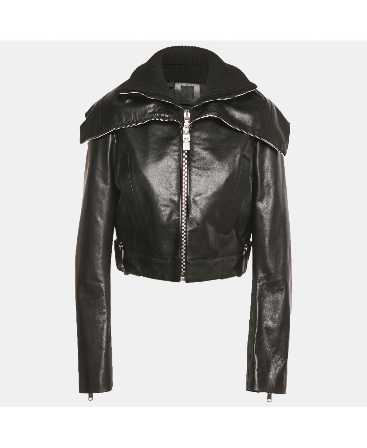 Click here for Pre-Owned Givenchy Womens Black Rib Knit And Leath... prices