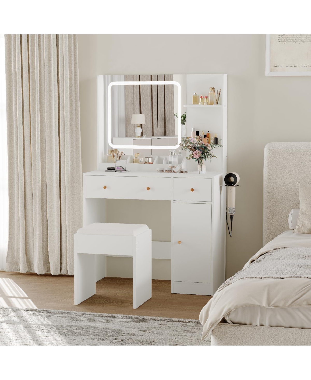 Click here for gaomon Makeup Vanity Desk with Led Mirror & Power... prices