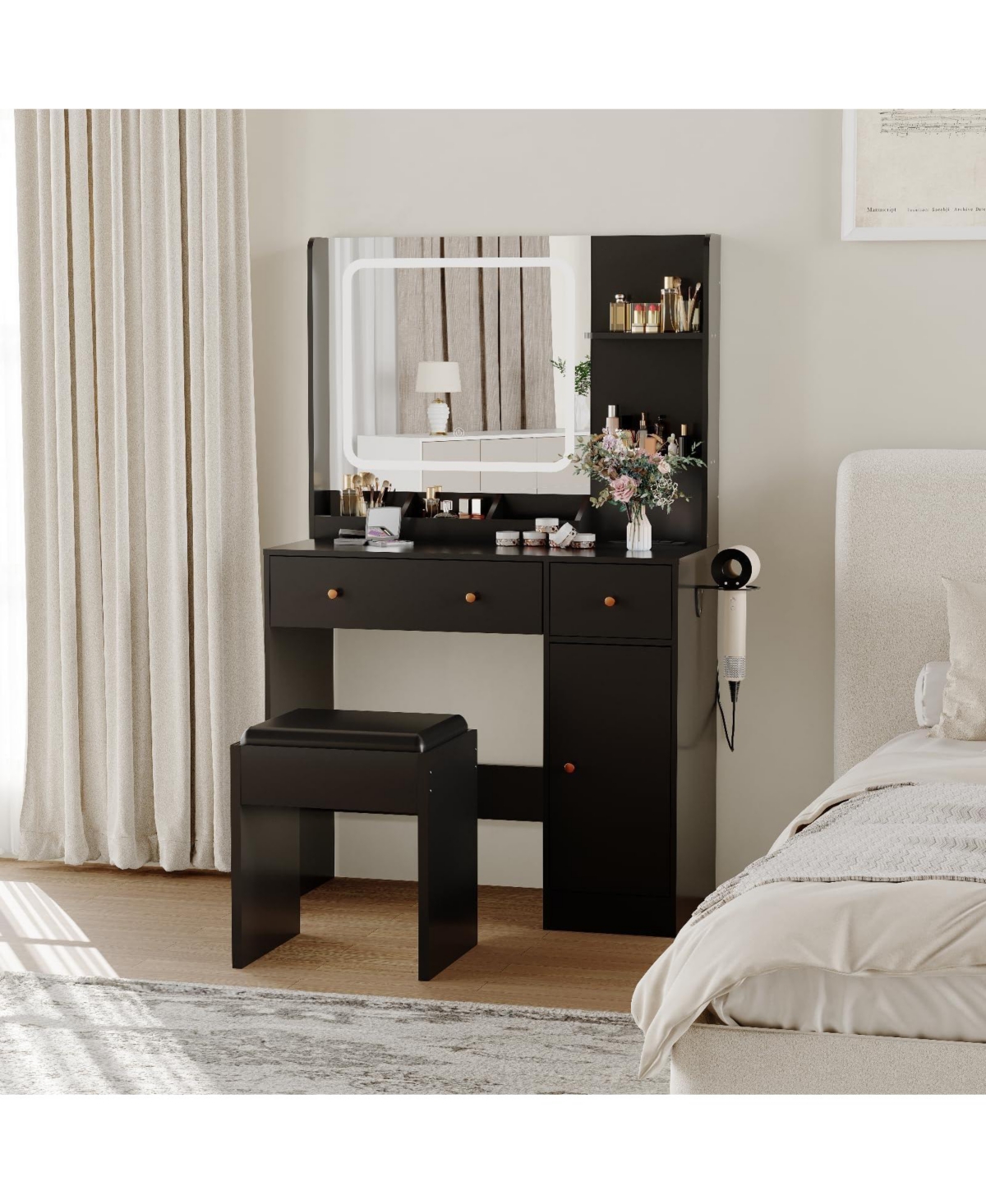 Click here for gaomon Makeup Vanity Desk with Led Mirror & Power... prices