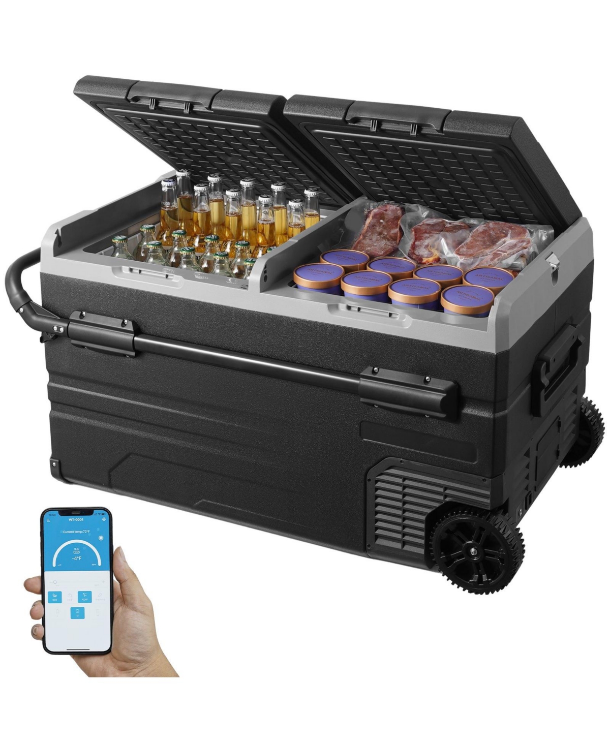 Click here for Mecale 115L Dual Zone Portable Car Refrigerator Fr... prices