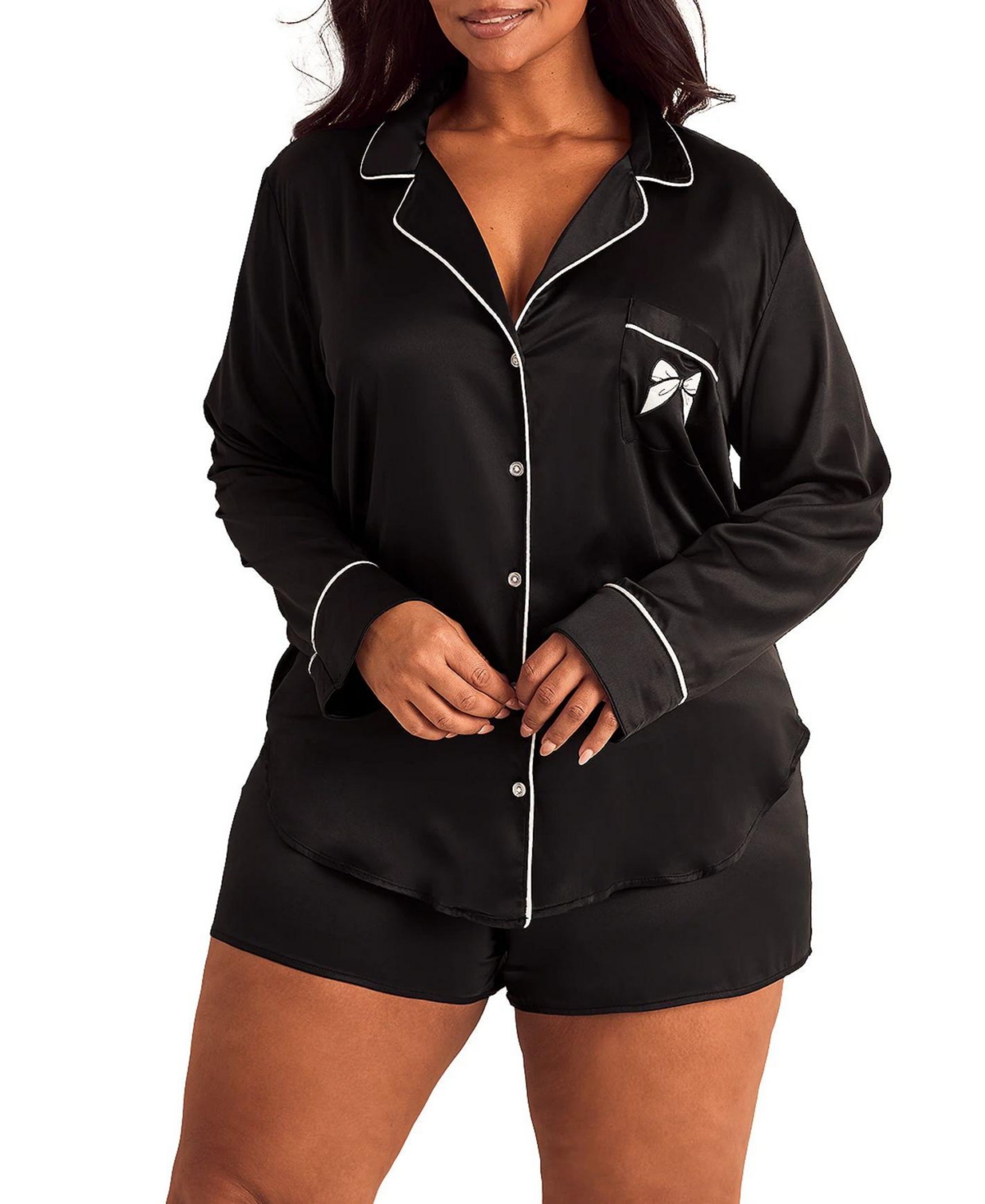 Click here for Adore Me Womens Plus Size Sammie Pajama Set - Blac... prices