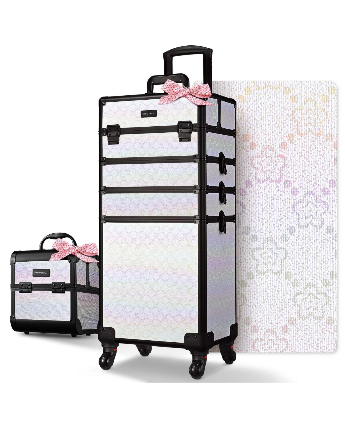 Click here for Byootique Rolling Makeup Train Case w/ Cube Case C... prices