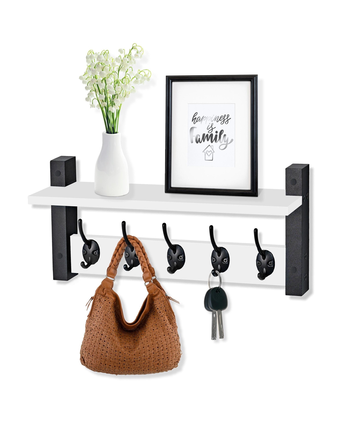 Click here for Sorbus 16 Inch Floating Wall Shelf with 5 Heavy Du... prices