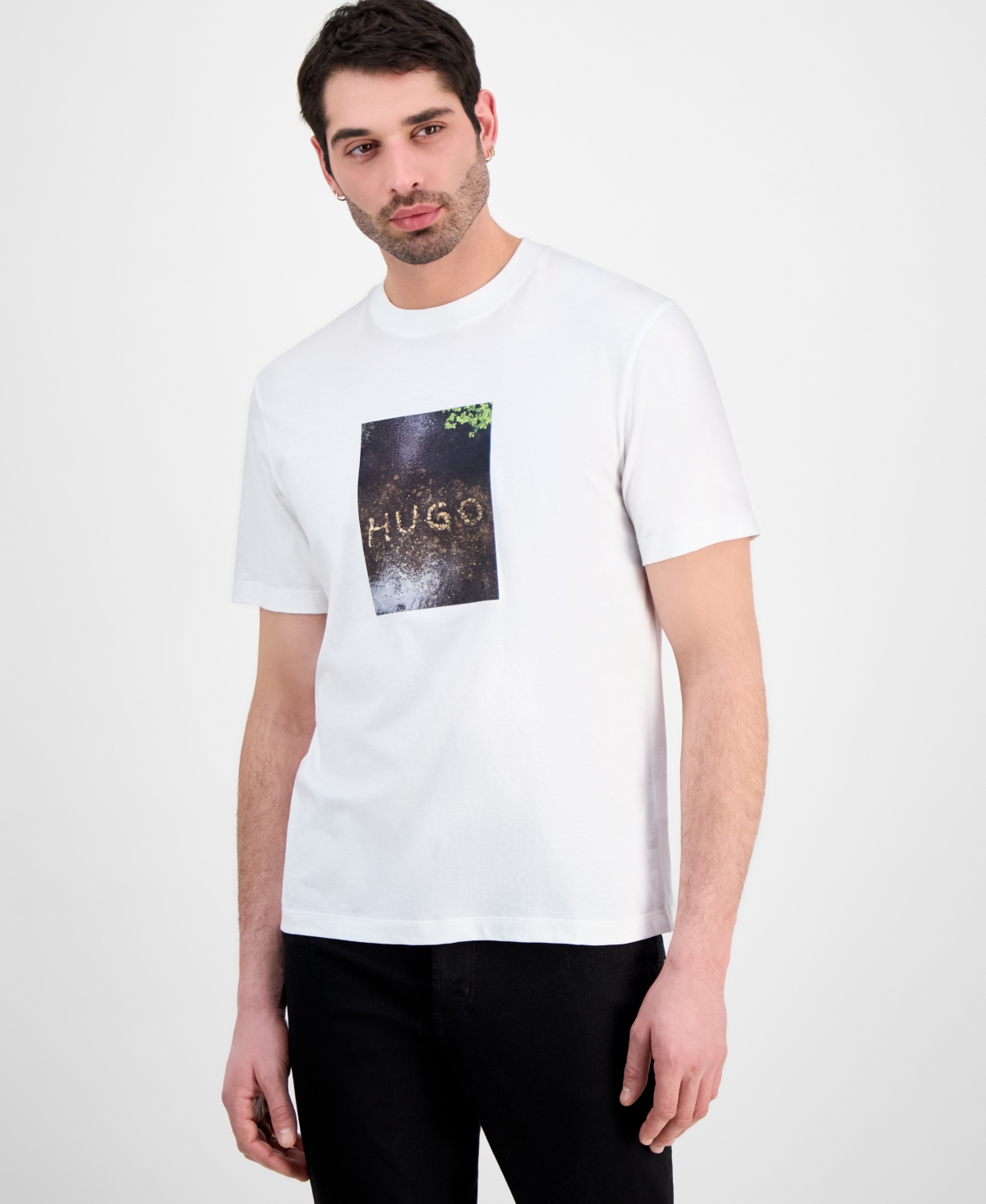 Click here for Hugo by Hugo Boss Mens Applique Print T-Shirt - Wh... prices