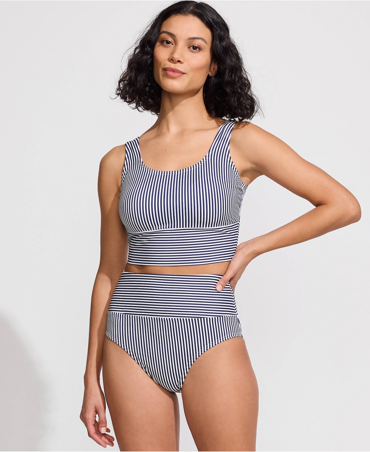 Click here for Lands End Womens Tugless Midkini Top and High Wais... prices