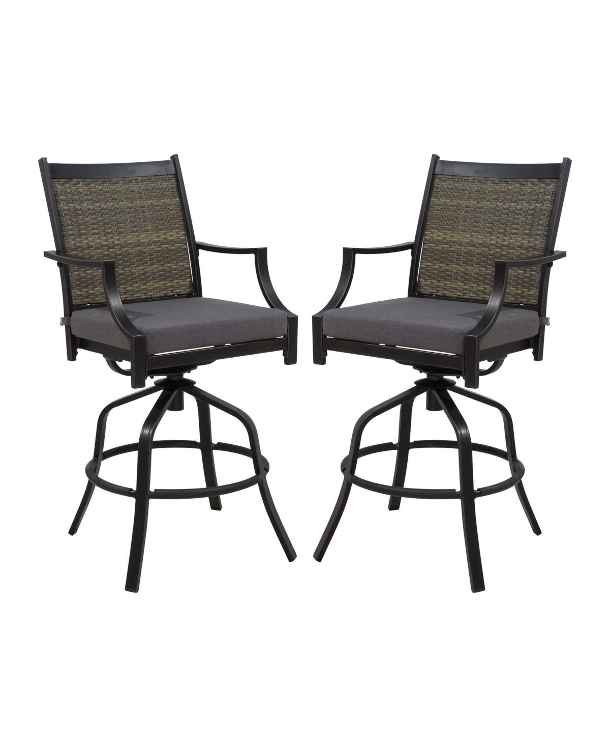 Click here for Boyel Living2-Piece Outdoor Swivel Chairs Aluminiu... prices