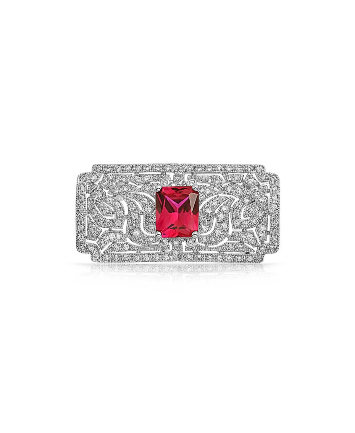 Click here for Bling Jewelry Art Deco Style Ruby Cz Rectangle Fil... prices