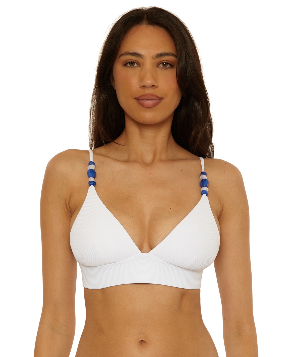 Click here for Becca Womens Modern Edge Rib Banded Bikini Top - W... prices
