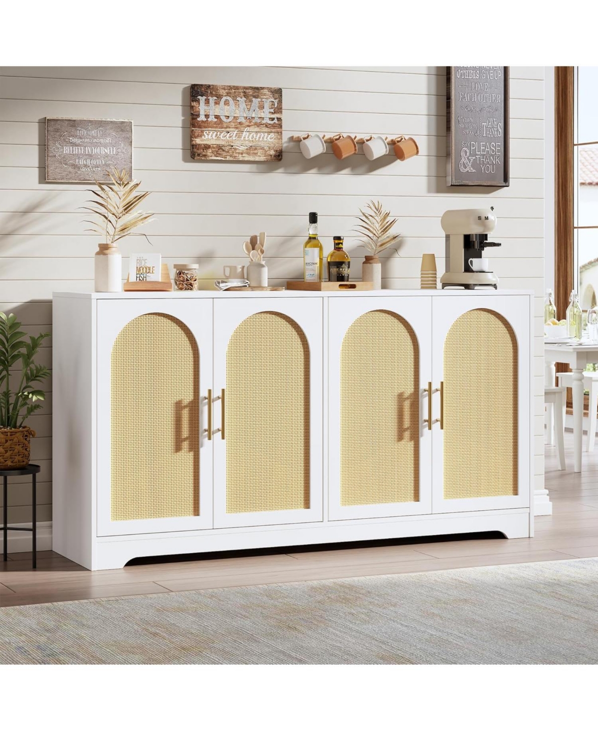 Click here for gaomon 59 Rattan Sideboard Buffet Cabinet  4-Door... prices